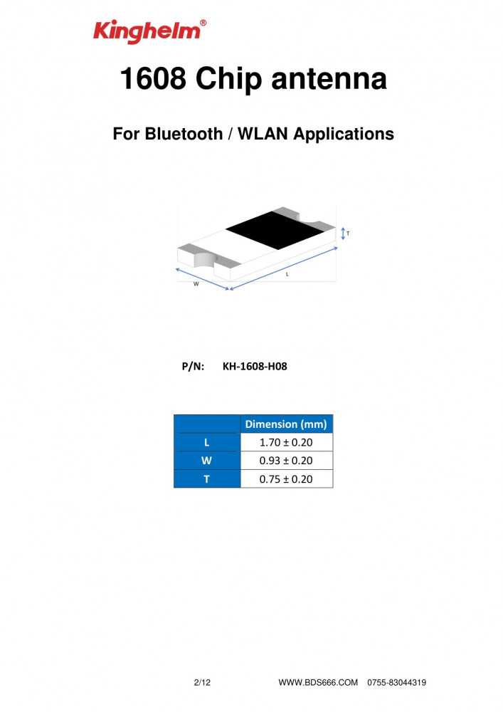 KH-1608-H08 datasheet page 2