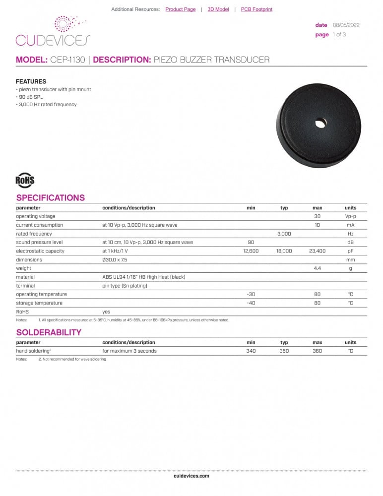 CEP-1130 technical document page 1