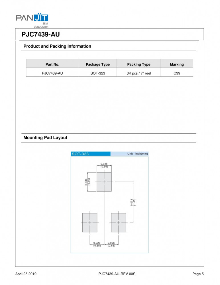 PJC7439-AU datasheet page 5