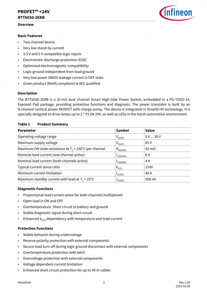 BTT6030-2ERB datasheet page 2