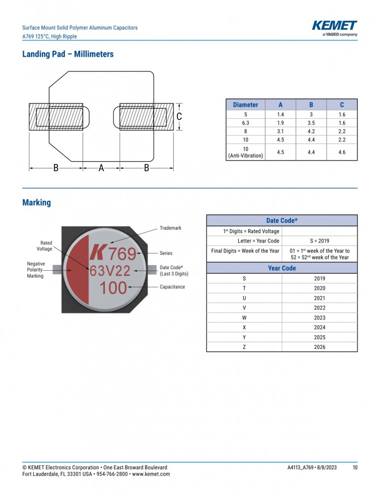 KEMET A769 datasheet page 10