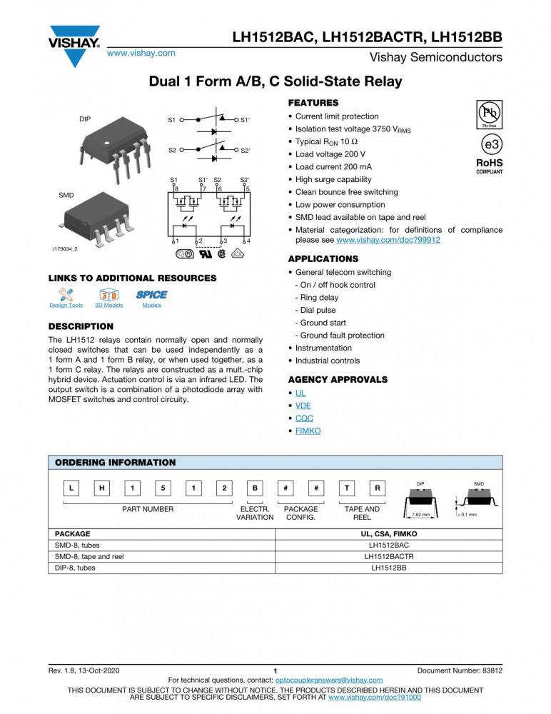 LH1512BACTR datasheet page 1