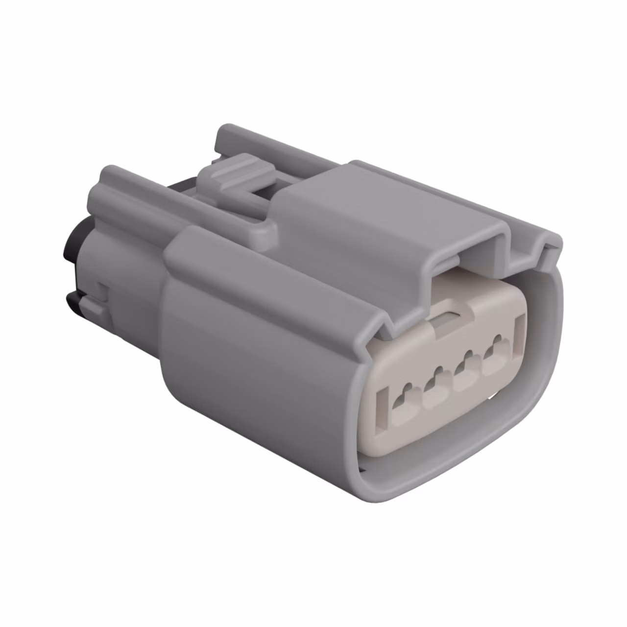 MX150 Mat-Sealed Female Connector Assembly, Single Row, 4 Circuits, Keying Option D, Stone Gray for sale