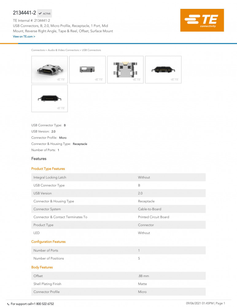 TE Connectivity 2134441-2 document page 1