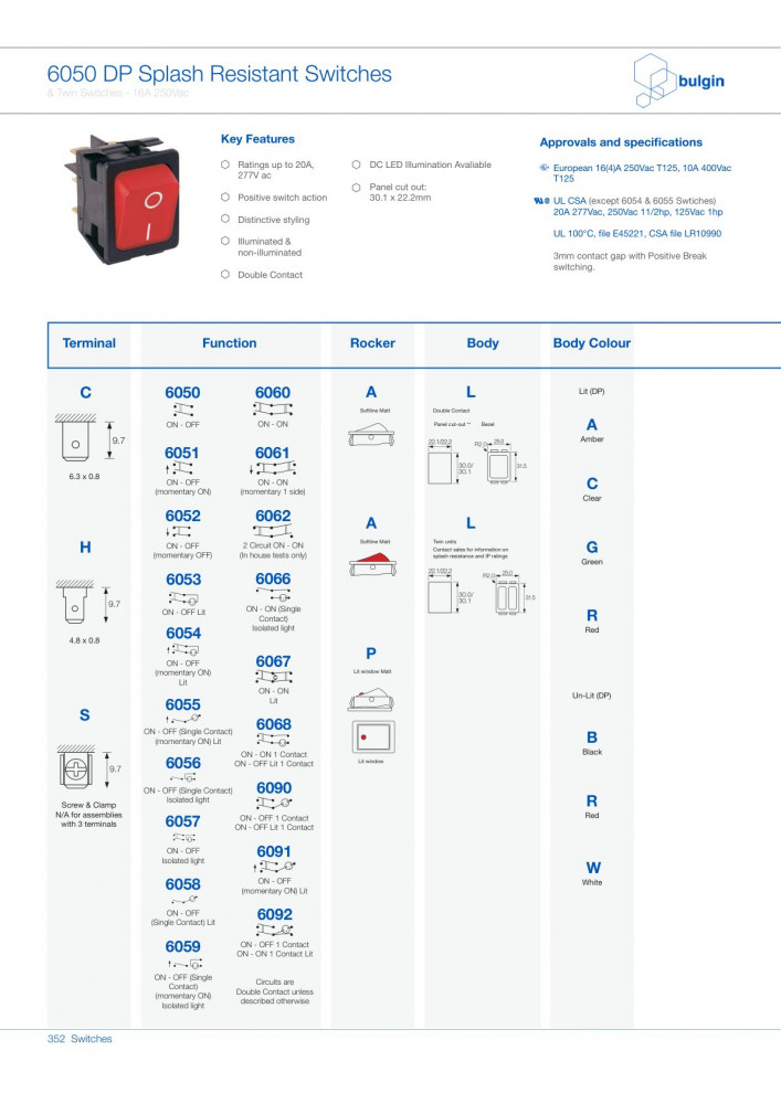 Bulgin C6054ALBG2-B technical document page 1