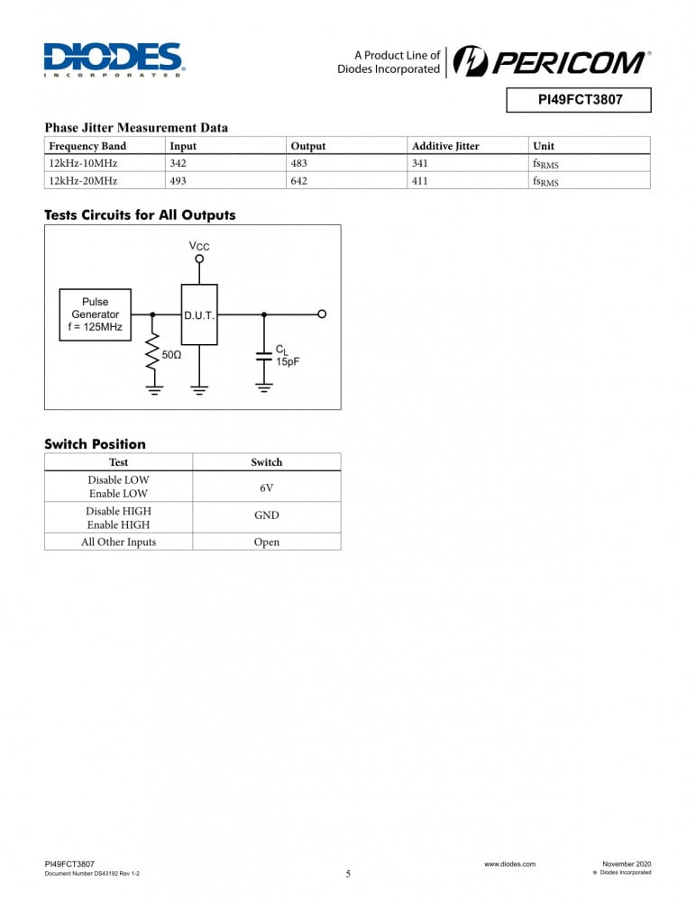 PI49FCT3807 datasheet page 5