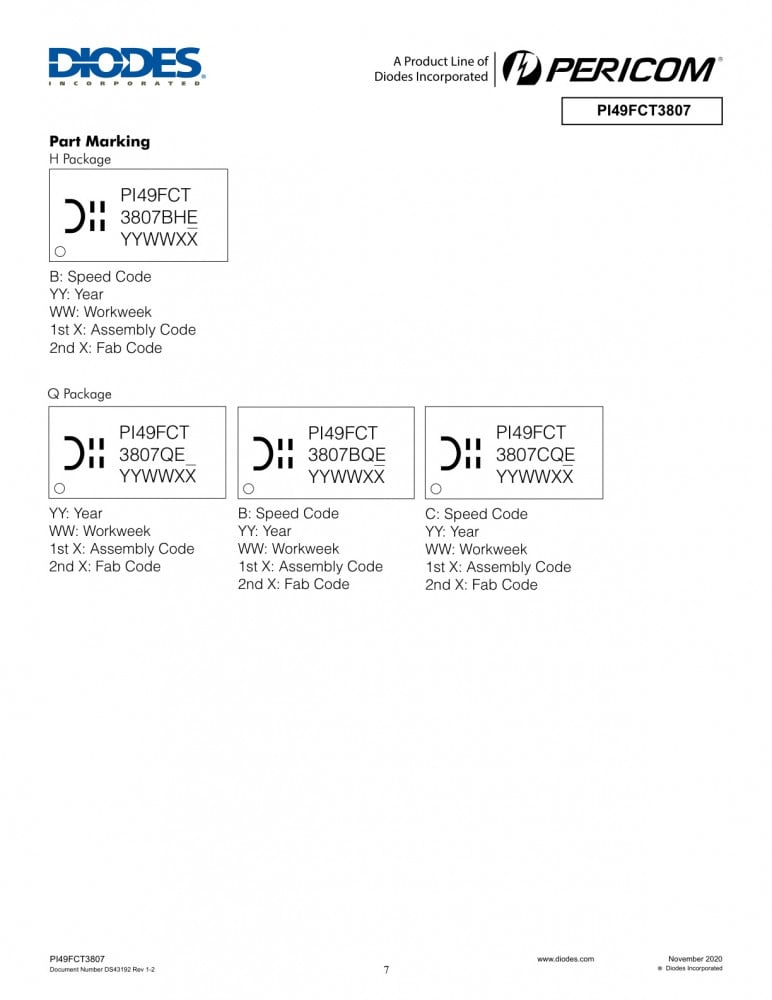 PI49FCT3807 datasheet page 7
