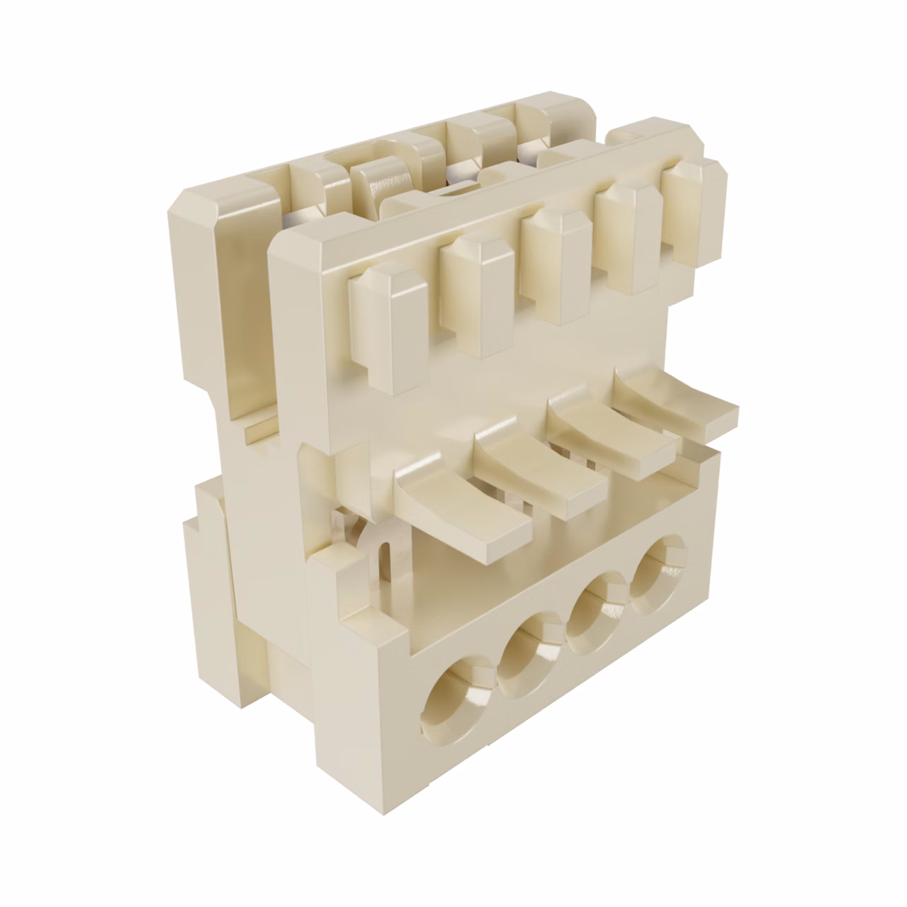 Appli-Mate RAST 2.5 Connector, 2.50mm Pitch, Female, 14 Circuits, Polarizing Rib Between 1/2, Locking Pips, Slotted Endwalls, Brown Color Stripe, Gold Plating