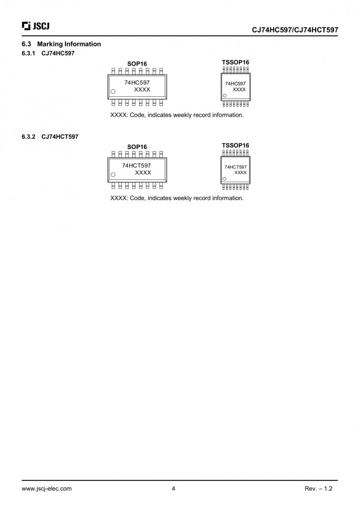 CJ74HC597 datasheet page 4