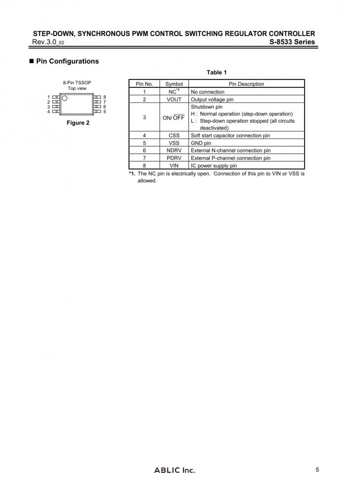 ABLIC S-8533 series datasheet page 5