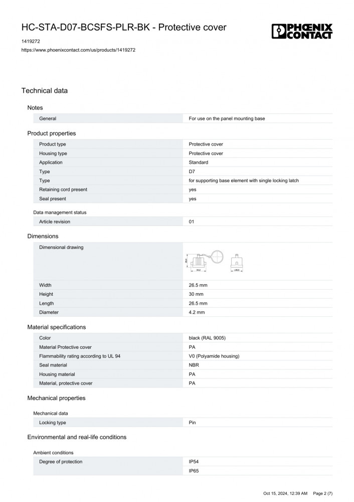 Phoenix Contact 1419272 technical document page 2