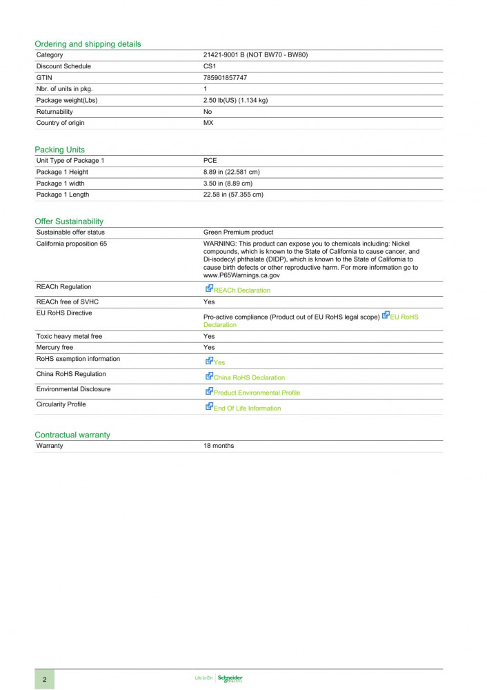 9001BW256 technical document page 2