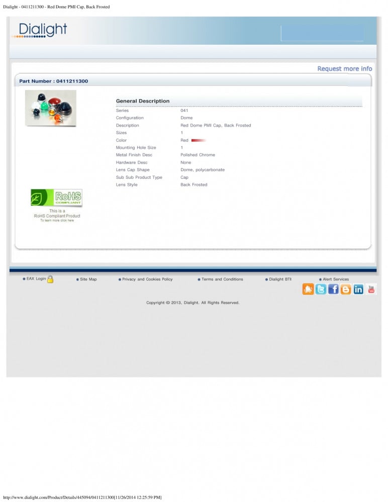Dialight 0411211300 product document