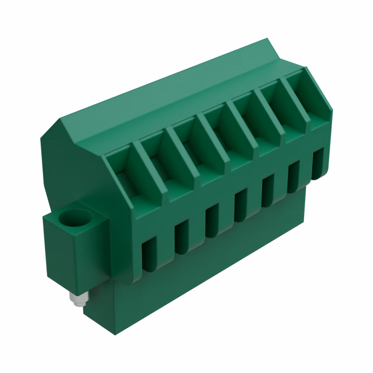 5.08mm Pitch Eurostyle 45° Wire Entry Plug, with Mounting Ends, 7 Circuits, Green for sale