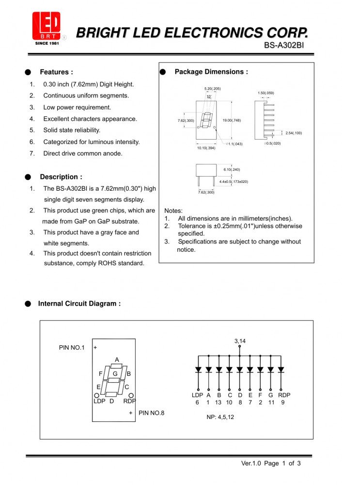 BS-A302BI product document page 1
