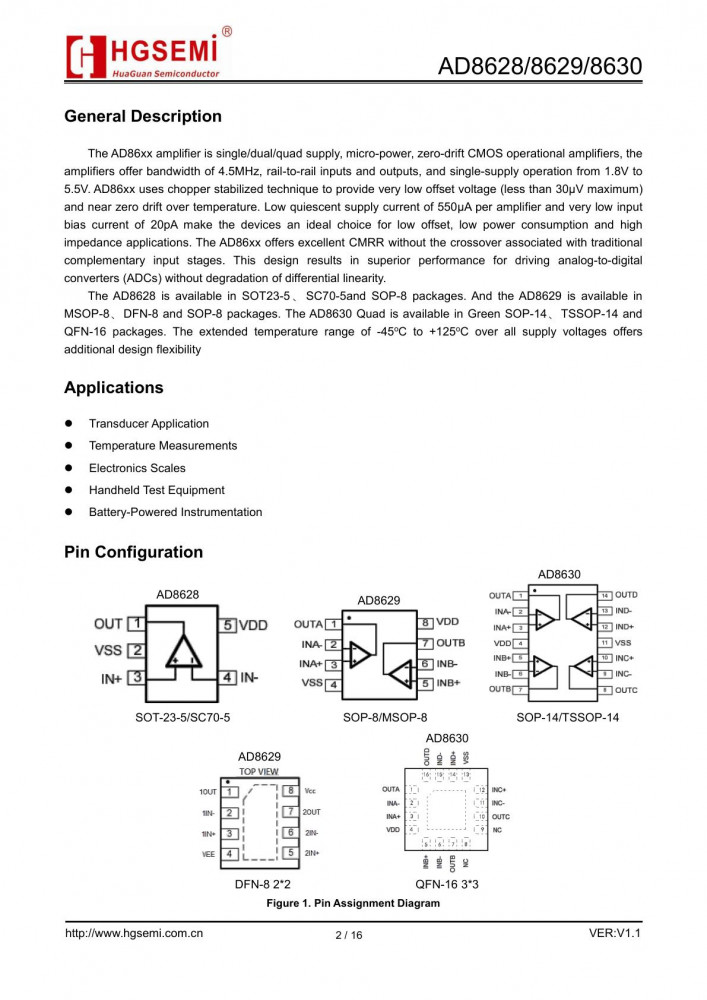 AD8629M/TR datasheet page 2