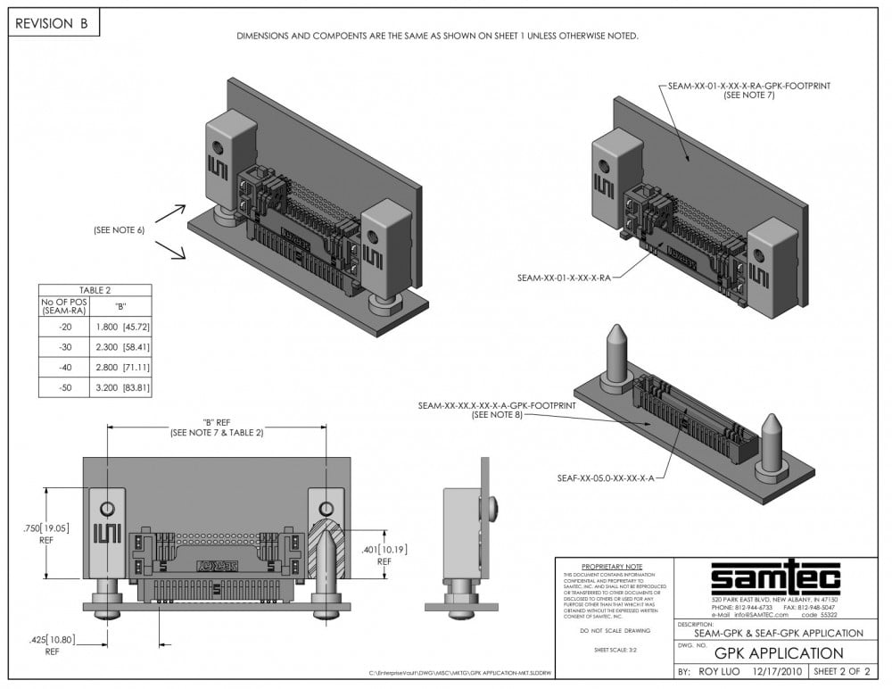 Samtec GPSK-01-01 technical document page 2