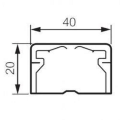 Dlplus - Mini-Trunking 40x20mm 1 compartment - Stop wire membrane for cable retention - IP40 IK07 EN50085-2-1 - 2.1m white PVC for sale