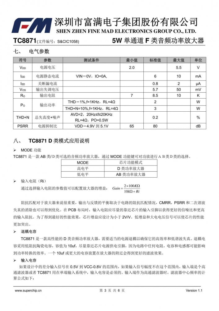 TC8871 datasheet page 3