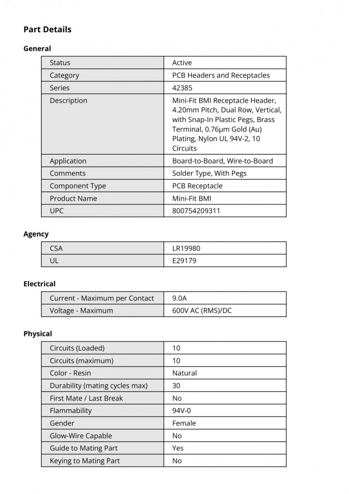 MOLEX MINI-FIT Jr. product specification page 2