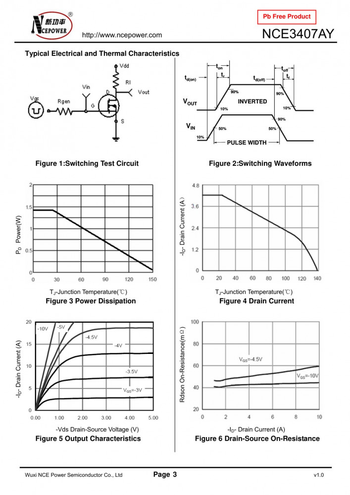 NCE3407AY datasheet page 3