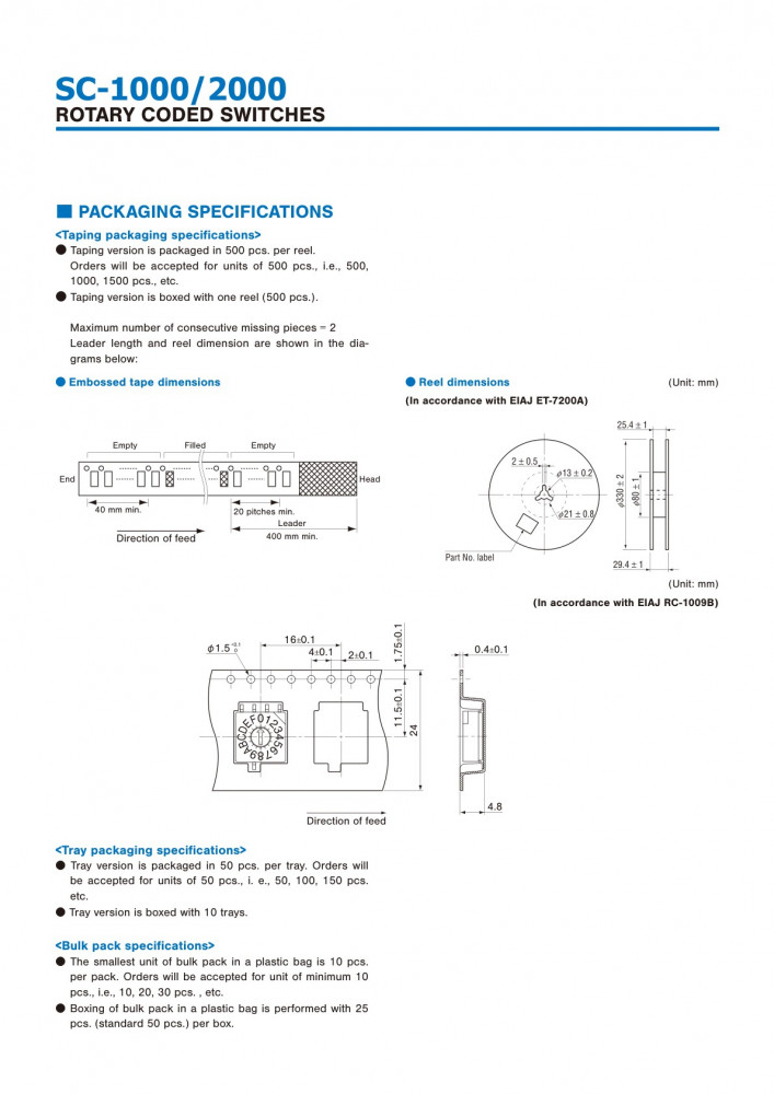Nidec SC-1000/2000 rotary coded switch datasheet page 8