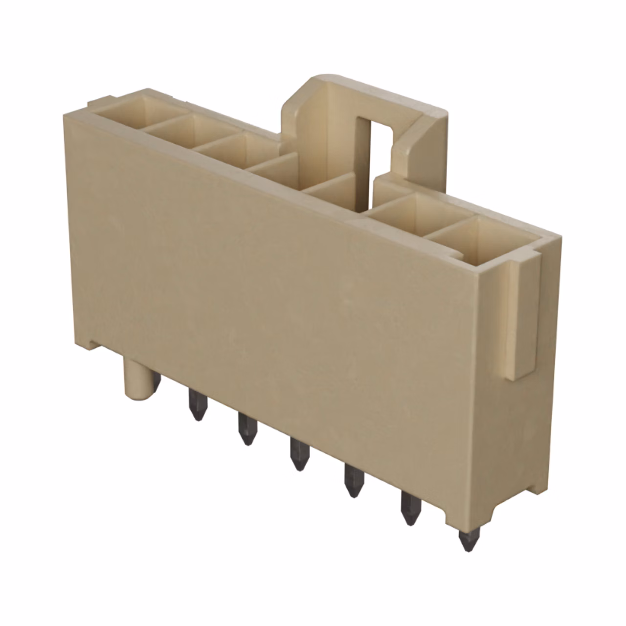 Ultra-Fit Vertical Header, 3.50mm Pitch, Single Row, 7 Circuits, with Kinked Pins, 0.38µm Gold (Au) Plating, Natural, Glow-Wire Capable for sale