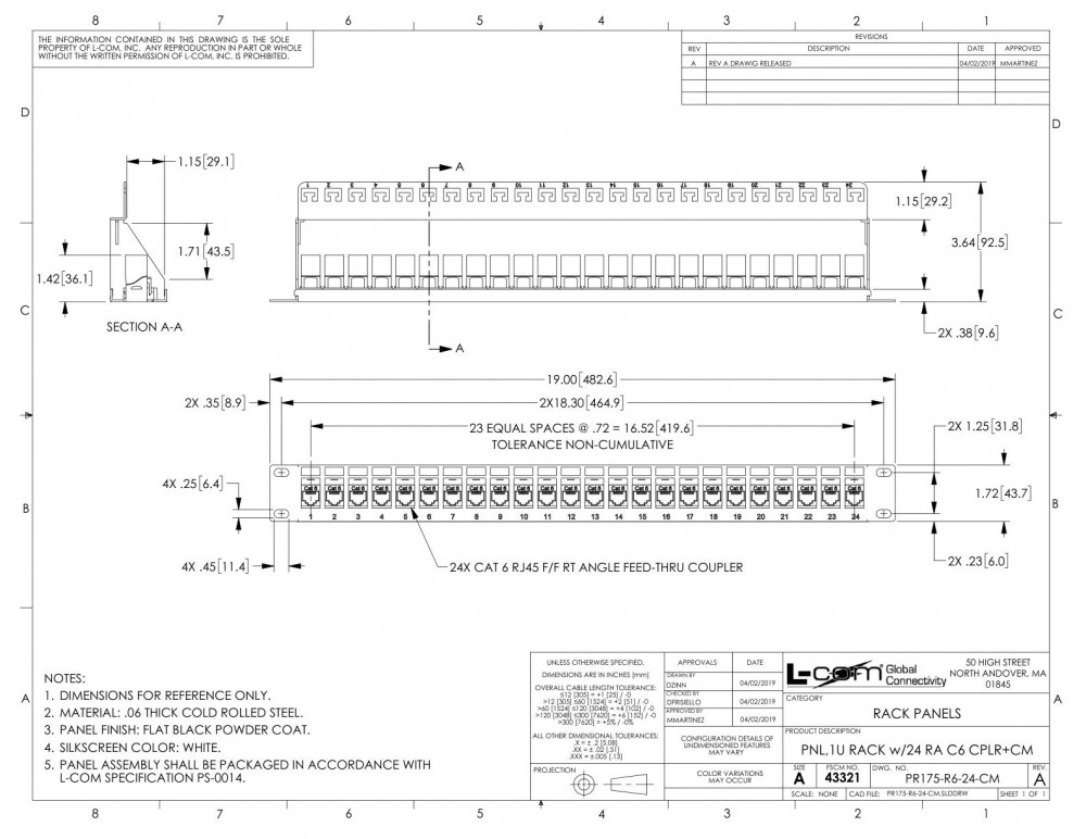 PR175-R6-24-CM product document page