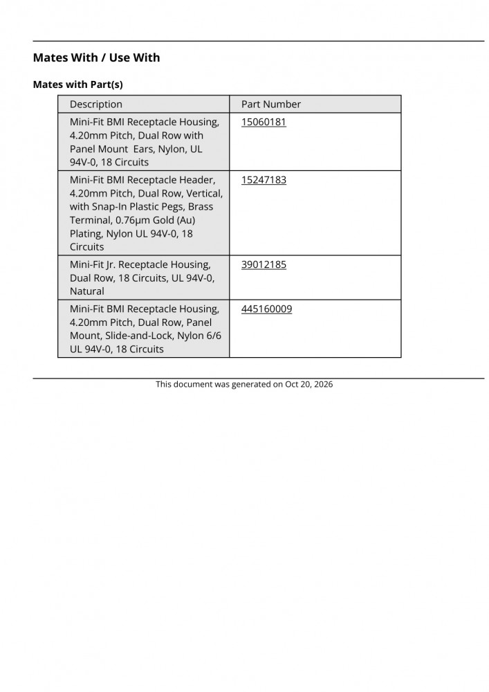 MOLEX Mini-Fit Plus HCS specification page 4