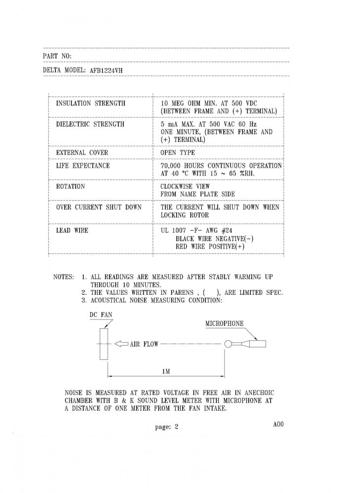 AFB1224VH specification page 2