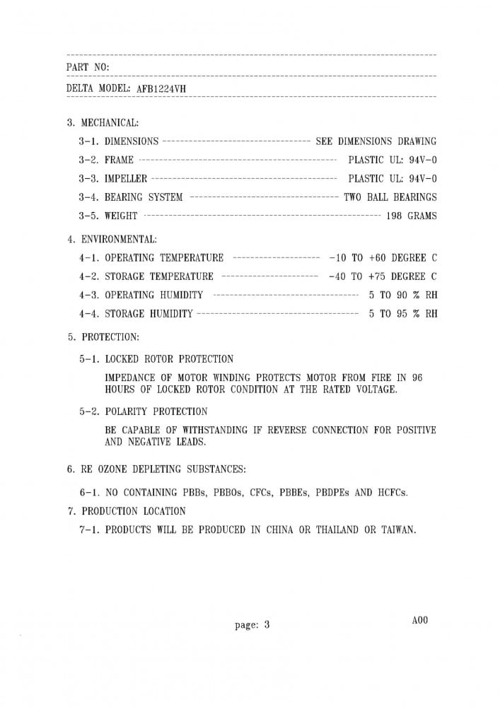 AFB1224VH specification page 3