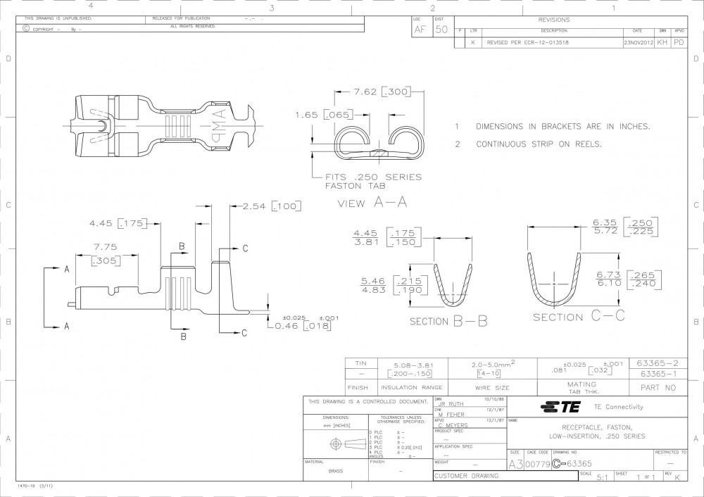 TE Connectivity 63365-2 technical drawing preview