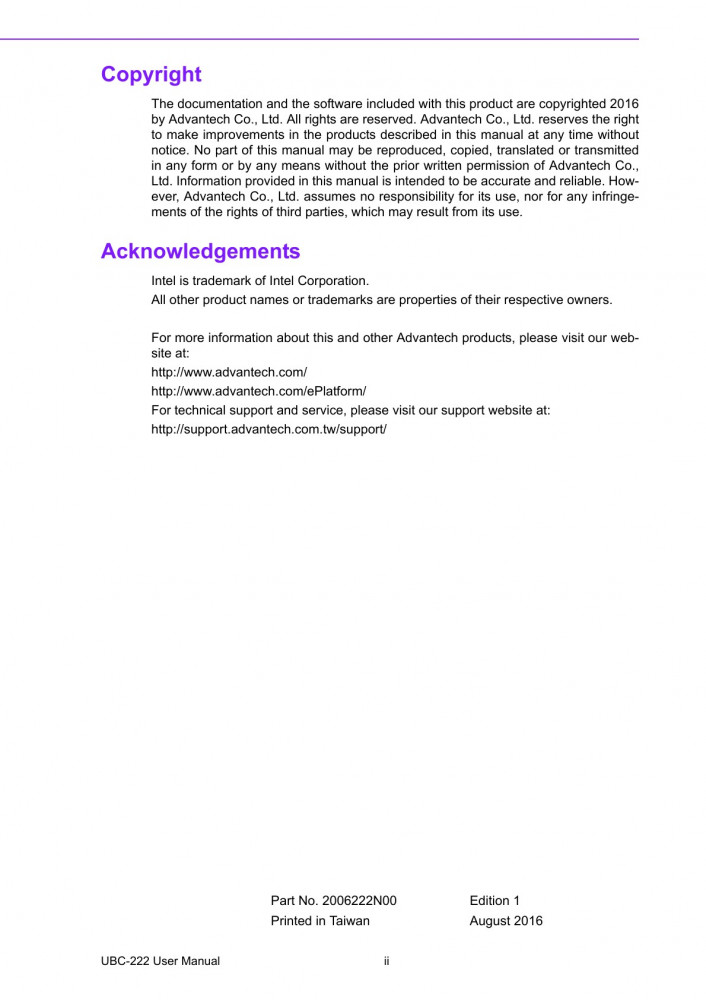 UBC-222 manual page 2