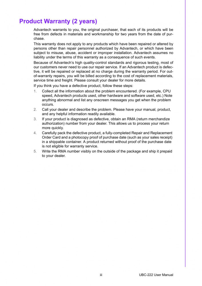 UBC-222 manual page 3