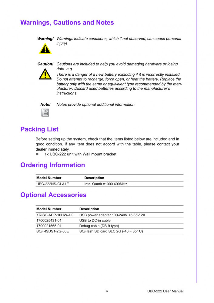 UBC-222 manual page 5
