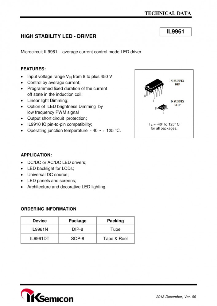 IL9961DT technical document page 1