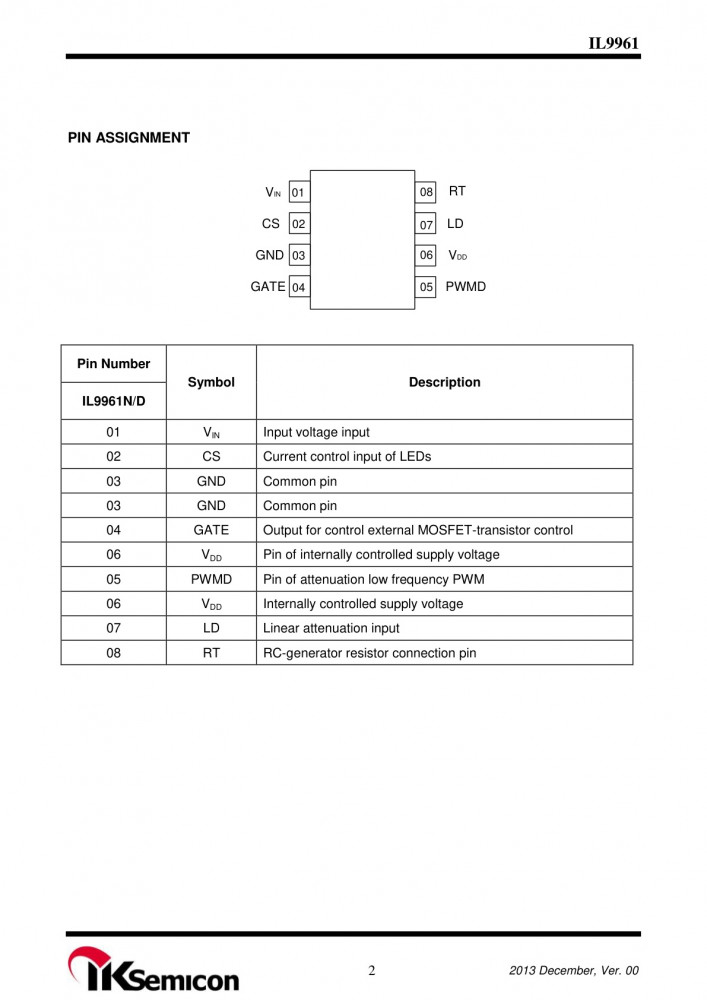 IL9961DT technical document page 2