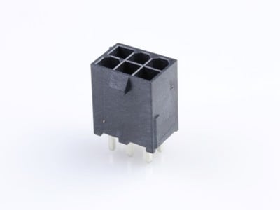 Mini-Fit Jr. Reflow Solder Capable Header, 4.20mm Pitch, Dual Row, Vertical, 8 Circuits, 1.57mm PCB Thickness, with PCB Pegs, LCP Housing, with Tin (Sn) Plating, Glow-Wire Capable, Tape and Reel, with Pick-and-Place Tape
