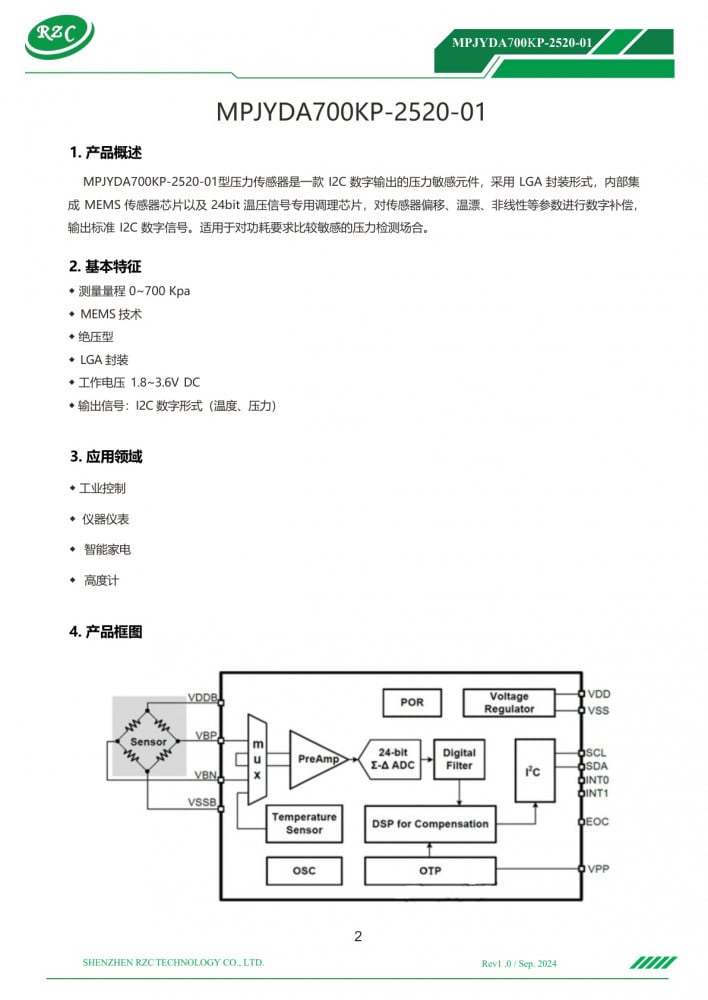 MP2520 datasheet page 2