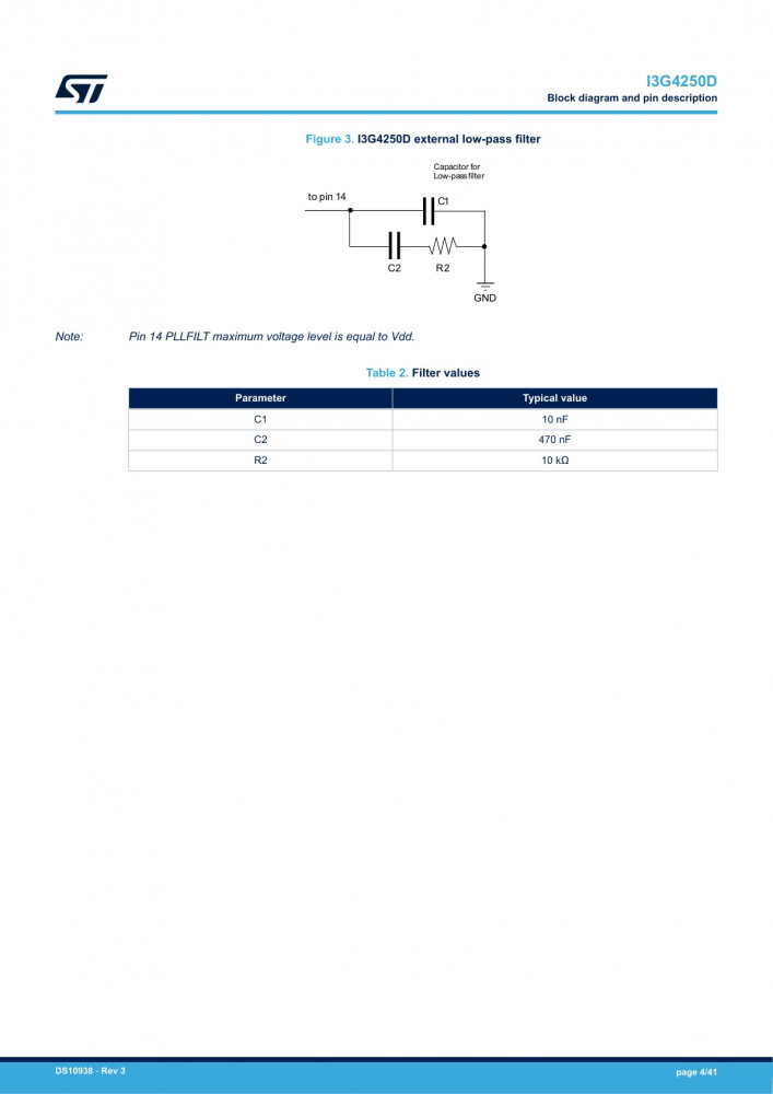 I3G4250D technical document page 4