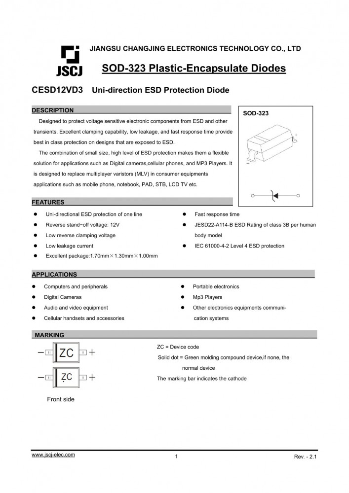 CESD12VD3 datasheet page 1