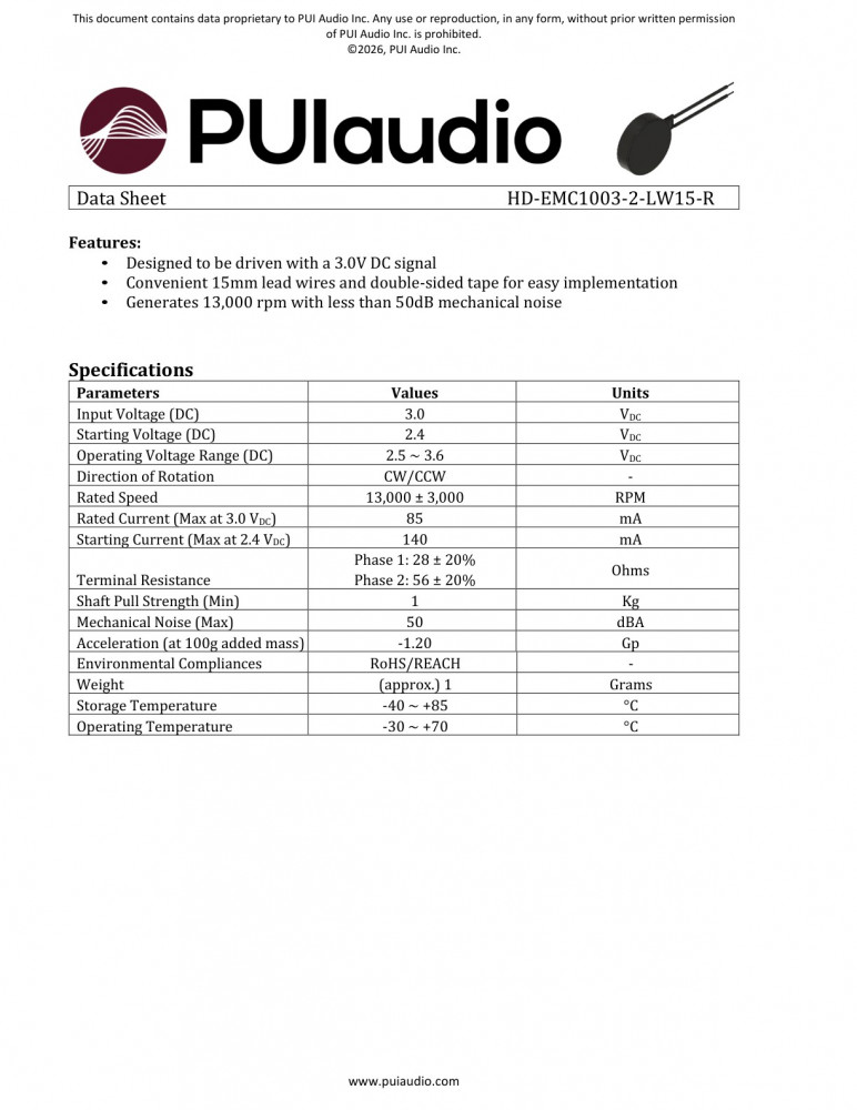 HD-EMC1003-2-LW15-R datasheet, page 1