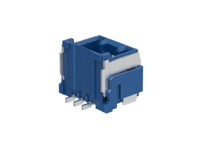 1.50mm Pitch, CLIK-Mate PCB Receptacle, Single Row, Surface Mount, Vertical, Tin Plating, Positive Lock, with Pick-and-Place Polyimide Tape, 2 Circuits, Blue