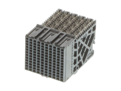 Impact 100 Ohm 4 Pair Right-Angle Daughtercard Receptacle, Unguided, 16 Columns, 192 Circuits, Plated Through Hole Dimension 0.46mm, Lead-Free