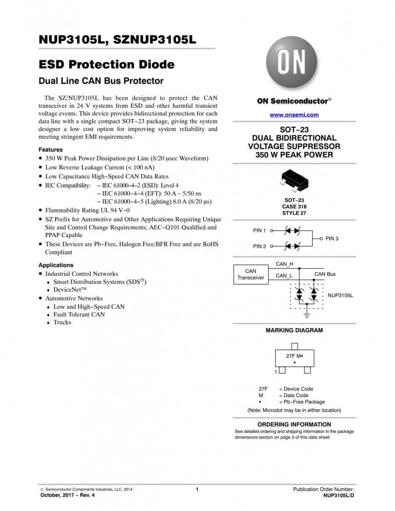 NUP3105LT3G datasheet page 2