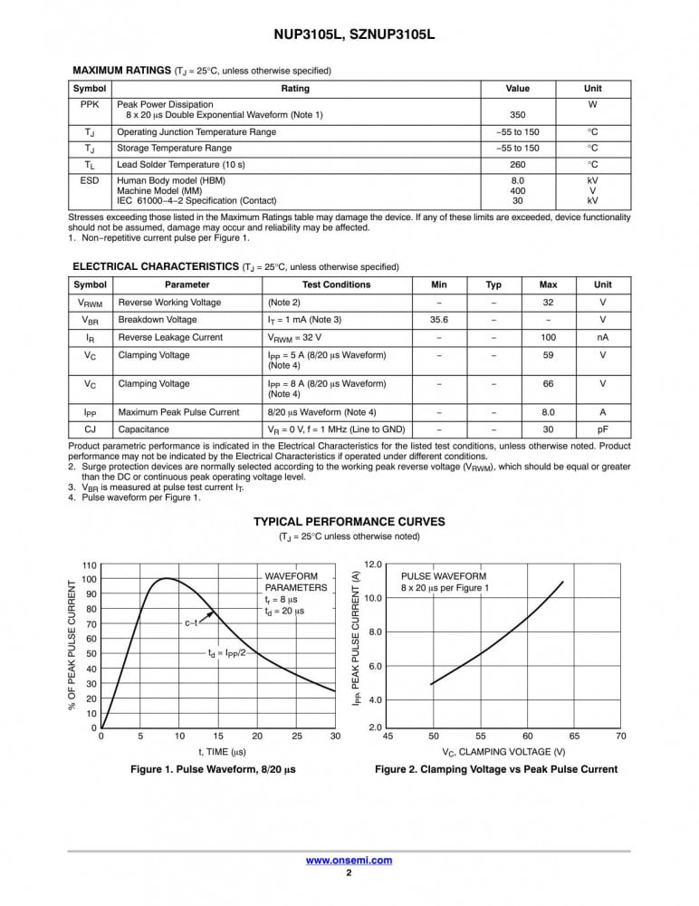 NUP3105LT3G datasheet page 3