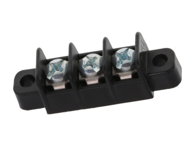 6.35mm Pitch Beau PCB Tri-Barrier Terminal Strip, without Mounting Ends,  with Clamp Washer Screws, 300V, 3 Circuits