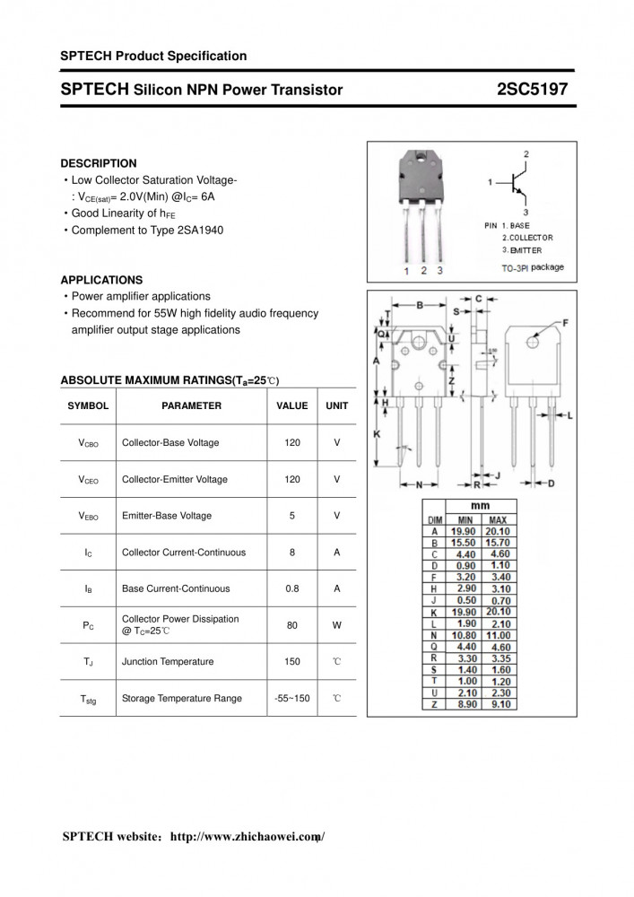 2SC5197 datasheet page 1