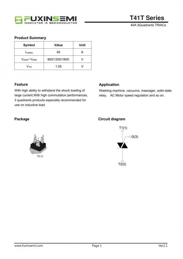 T41T-1200BW datasheet page 1