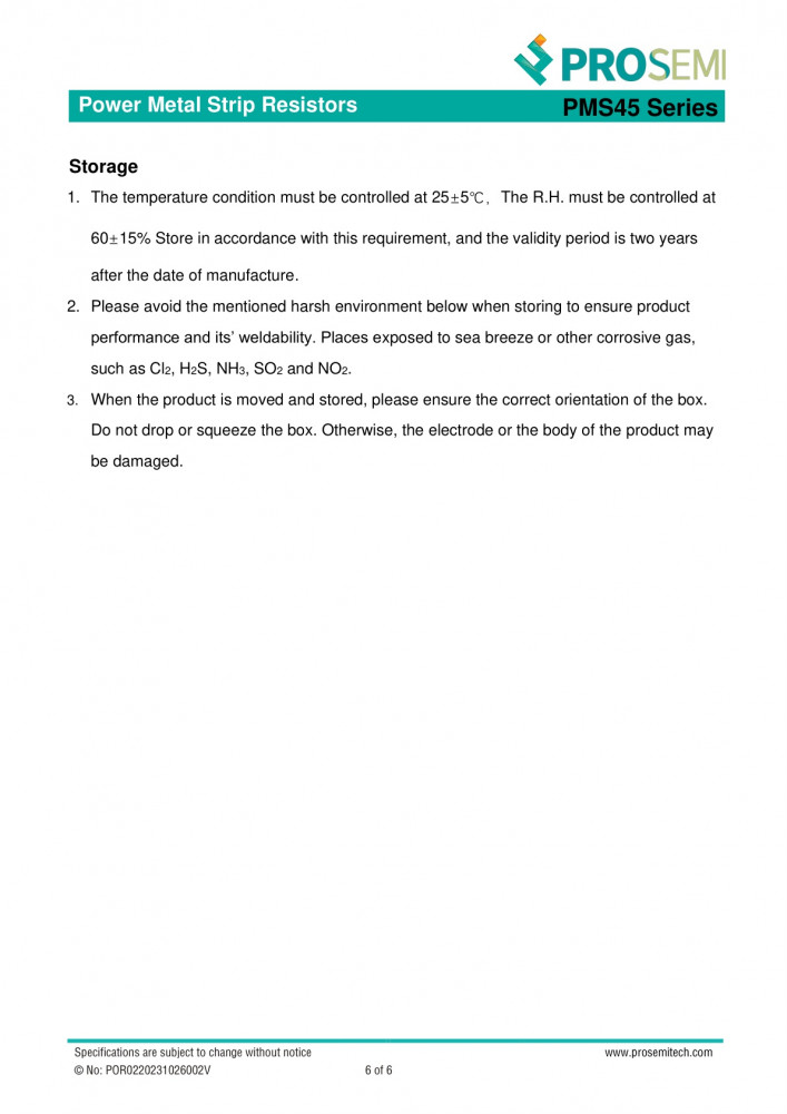 PMS45 series datasheet page 6